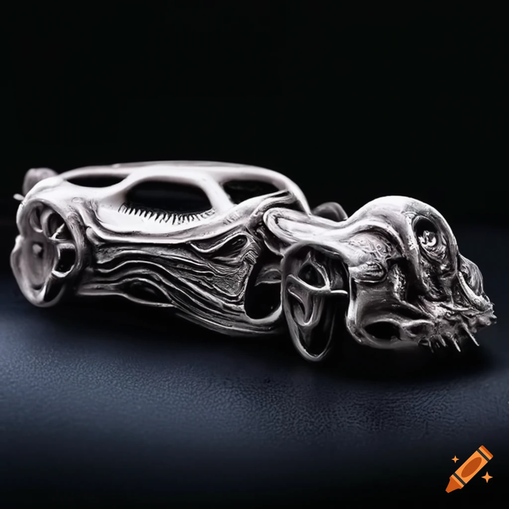 Hot wheels car with giger-inspired design on Craiyon