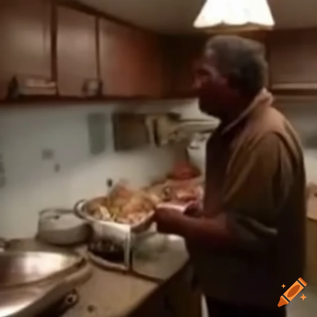 Image of a man destroying a kitchen on Craiyon
