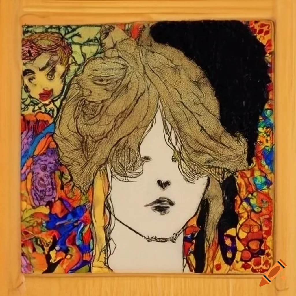 Anime inspired art nouveau portrait on Craiyon