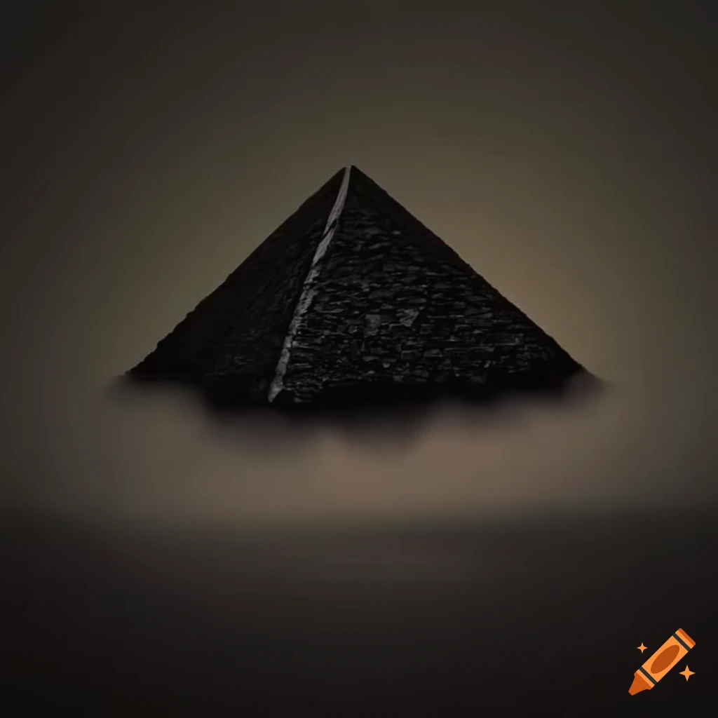 Image of a mysterious black pyramid hovering above a forest on Craiyon