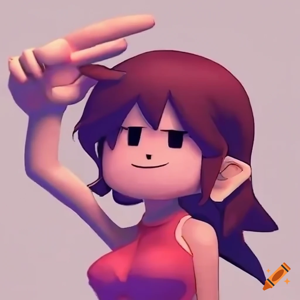 Girl dabbing while dancing to friday night funkin' music on Craiyon