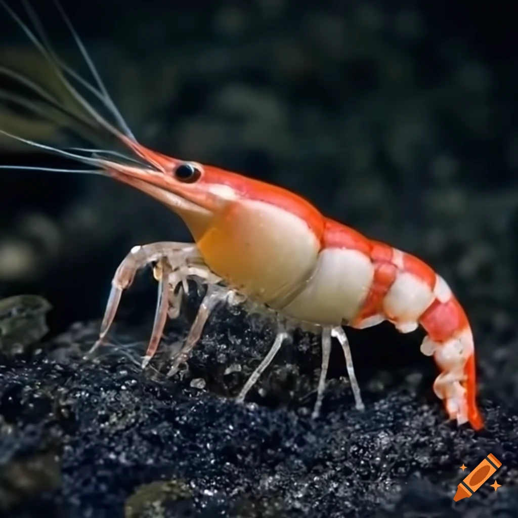 Realistic art of two smiling shrimp on Craiyon