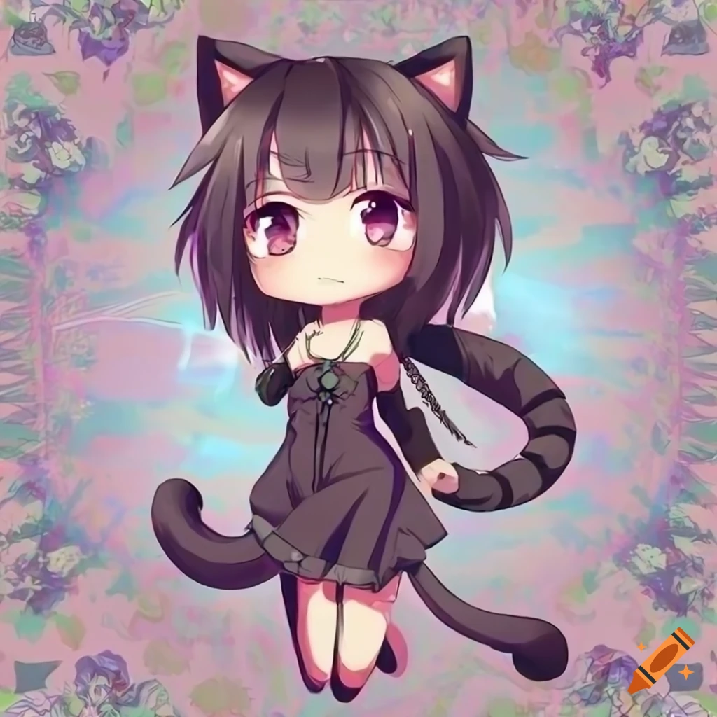 Chibi Anime Neko Meisje Basis