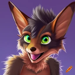 Illustration of a bat fox furry on Craiyon