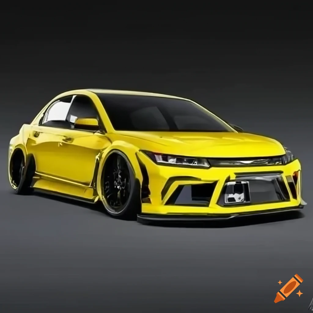 Yellow 2027 werks bosozoku beast car concept on Craiyon
