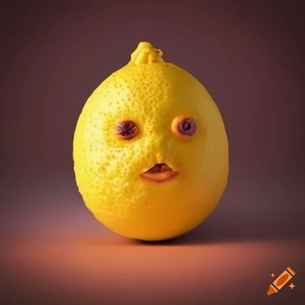 Cute lemon character with a face on Craiyon
