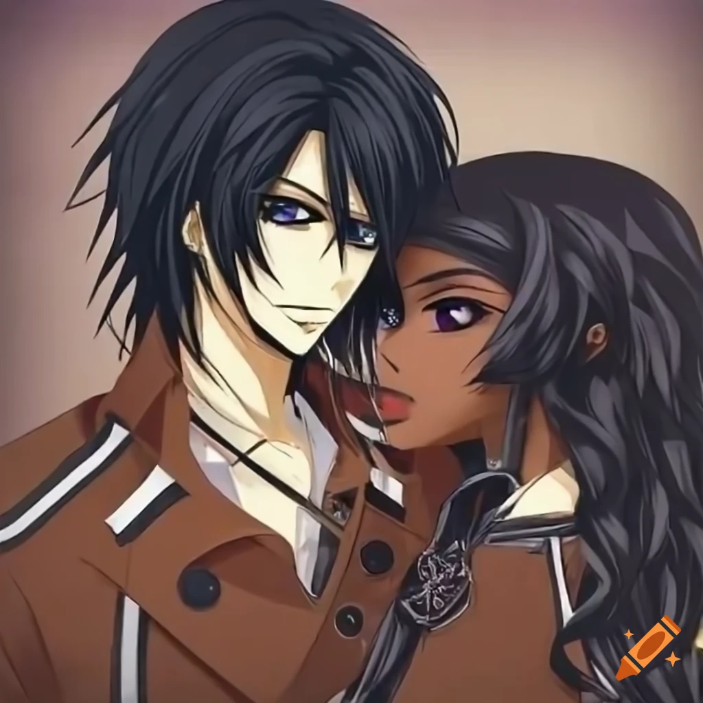 Anime character Toga Yagari and a dark-skinned woman in a vampire ...