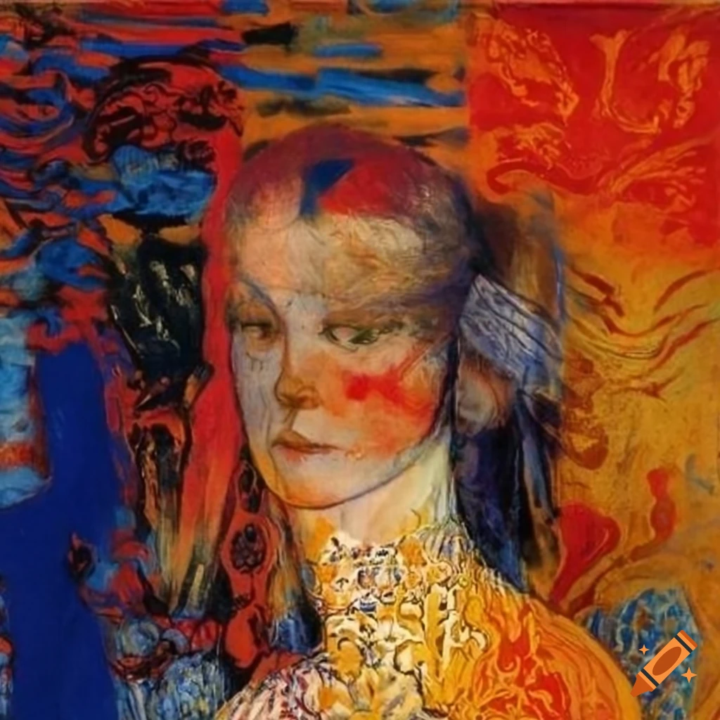 Abstract art with oil paint on Craiyon