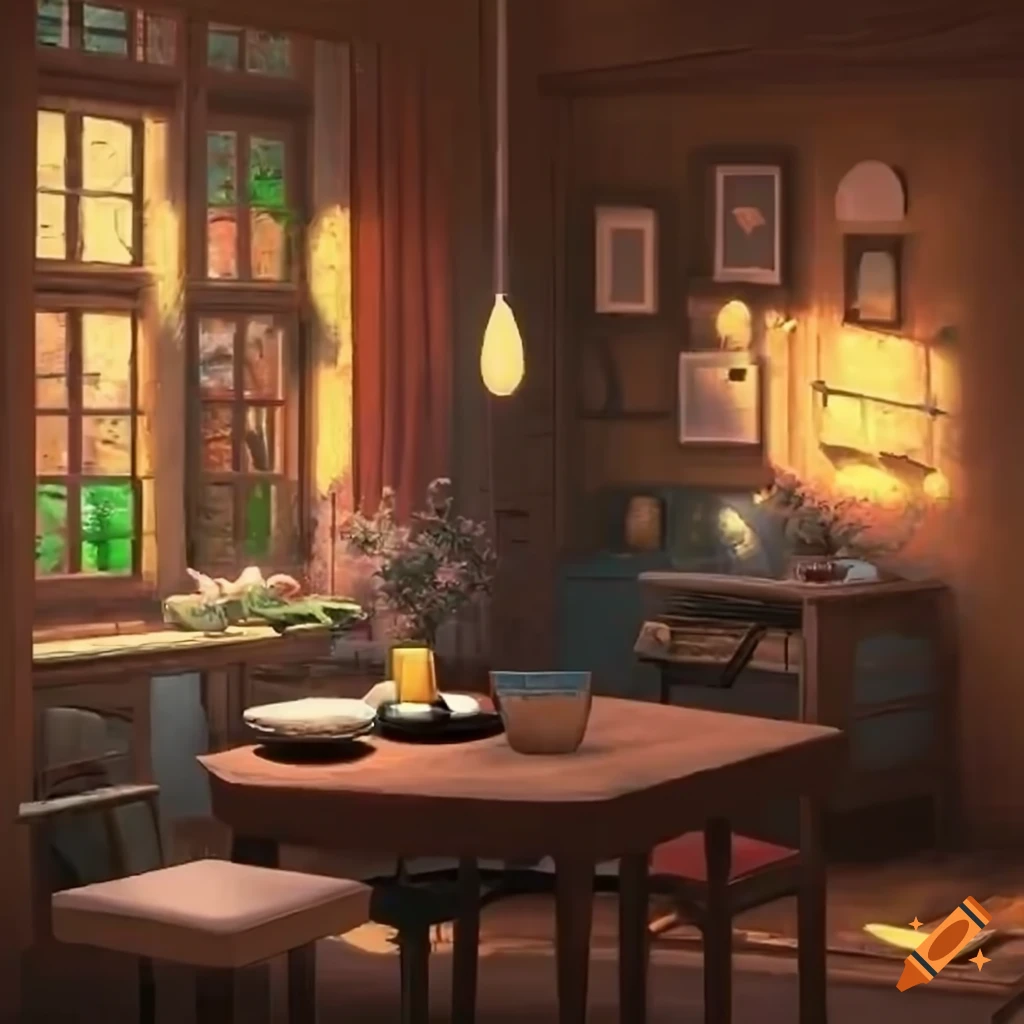 Cozy college student house interior on Craiyon