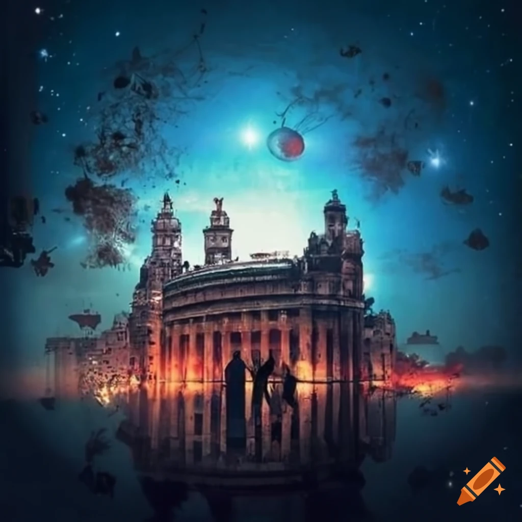 Steampunk Havana city with stars and red planet on Craiyon