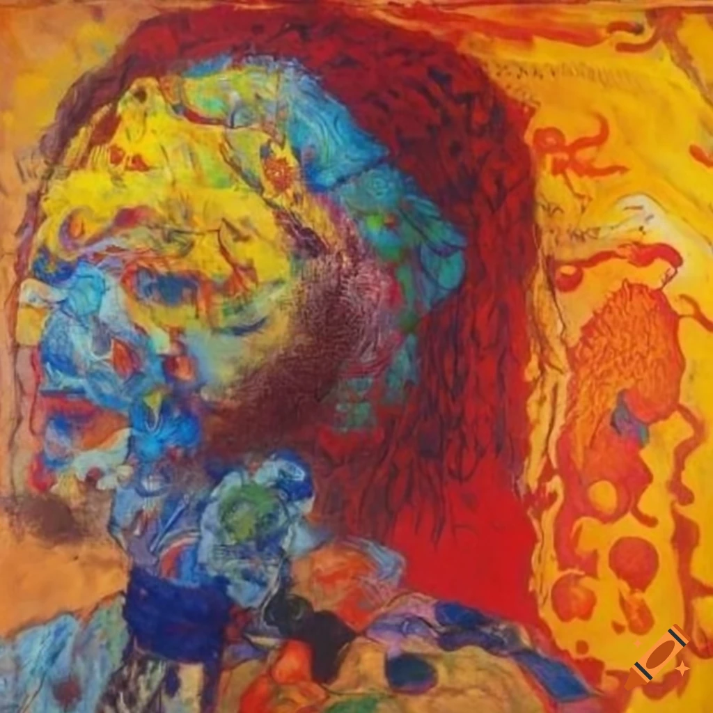 Abstract oil painting by Robert Rauschenberg on Craiyon