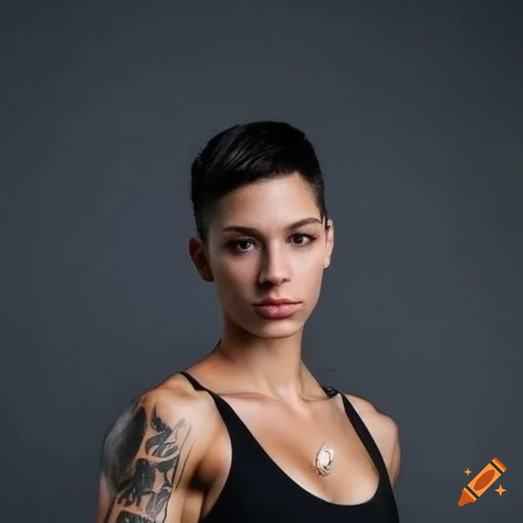 Portrait of a person with unique facial features and muscular build on Craiyon