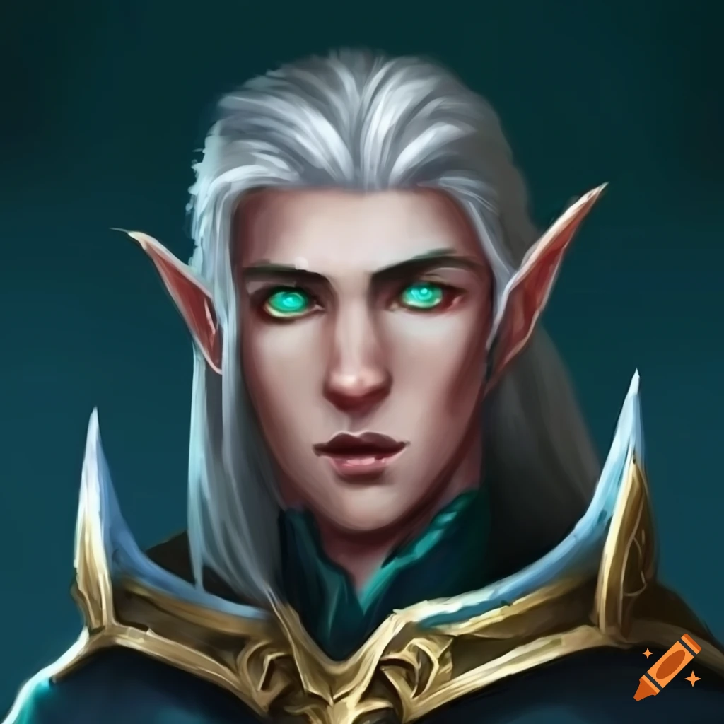 Portrait of a male high elf summoner
