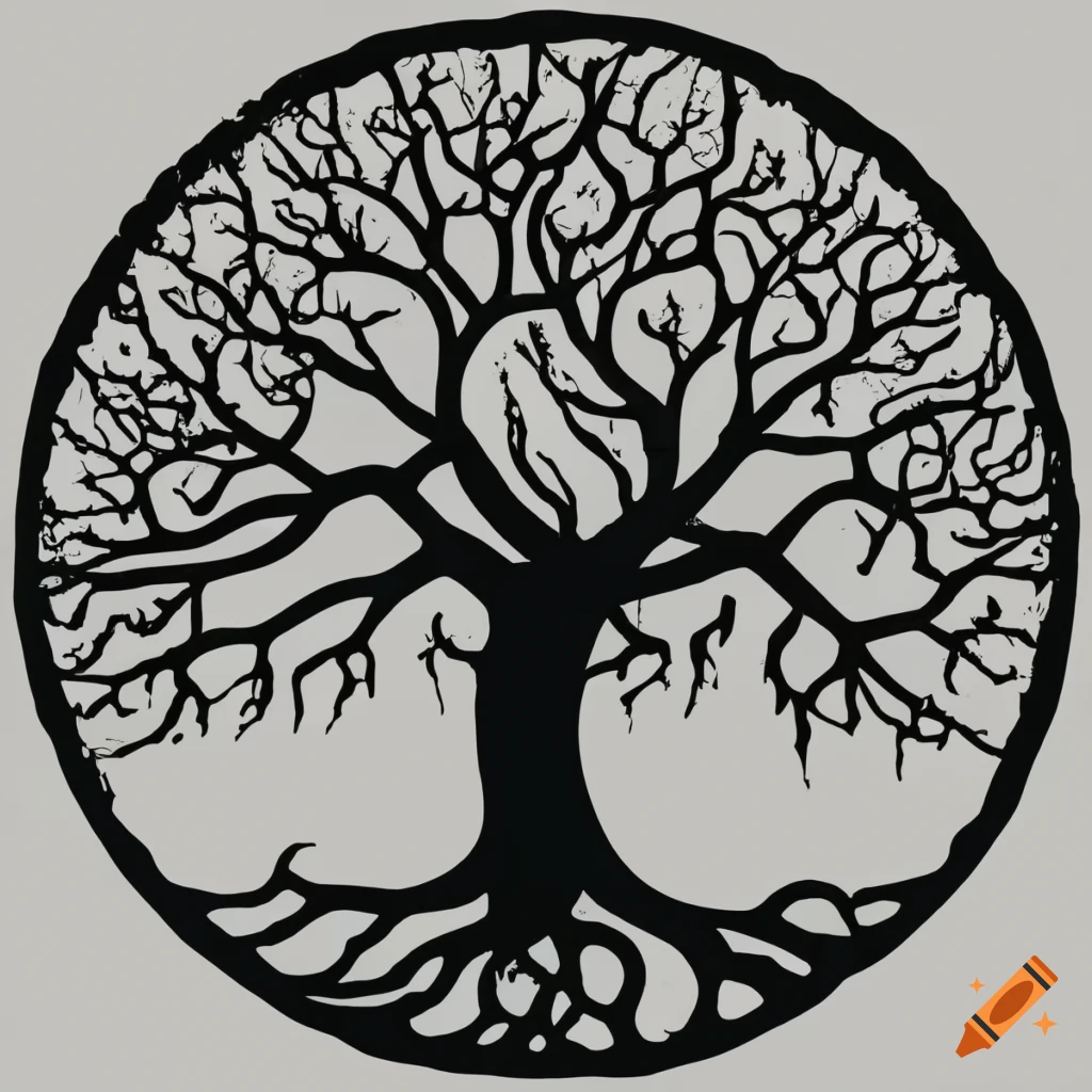 Silhouette of a Tree of Life on Craiyon