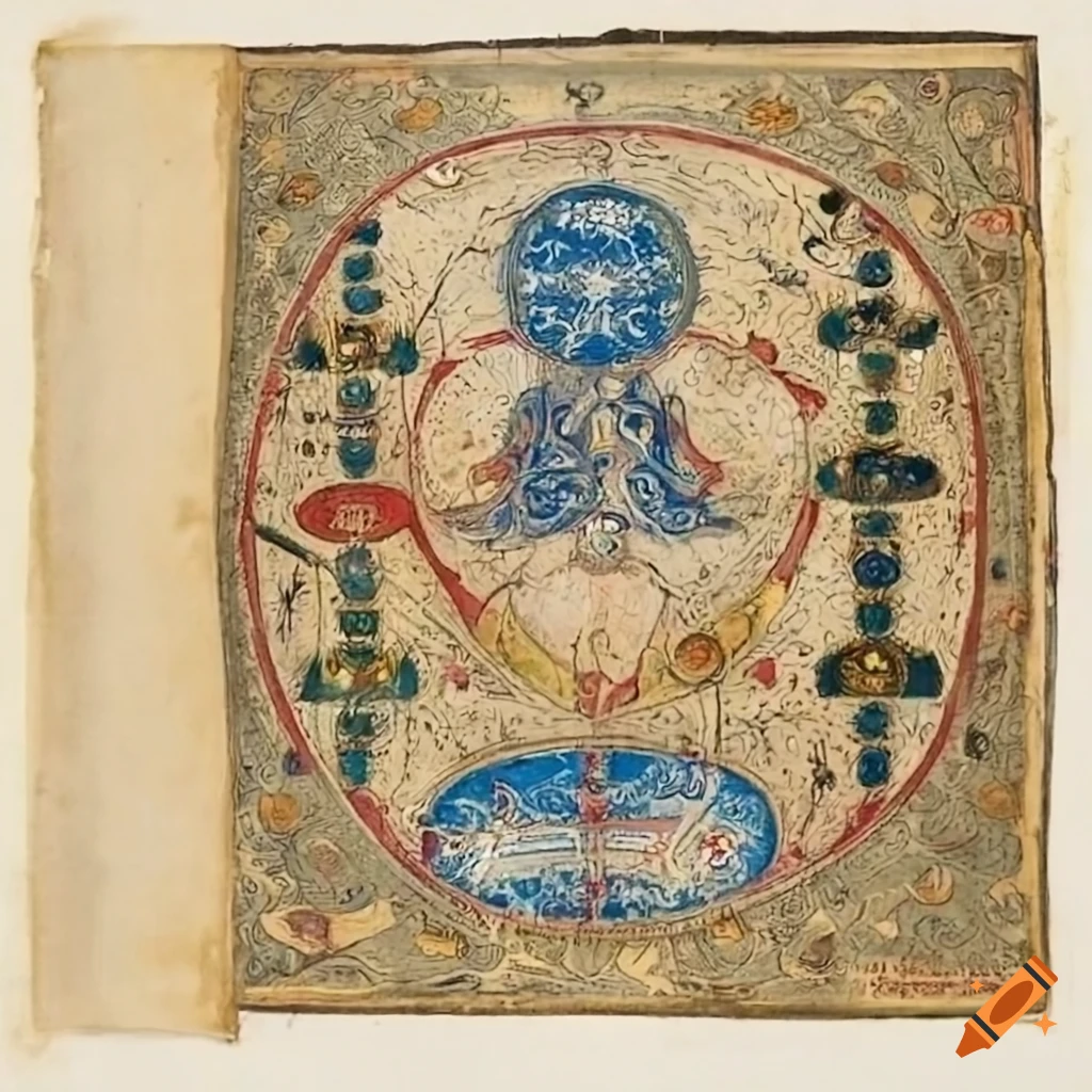 Manuscript of a kabbalistic tree of life with deity on Craiyon