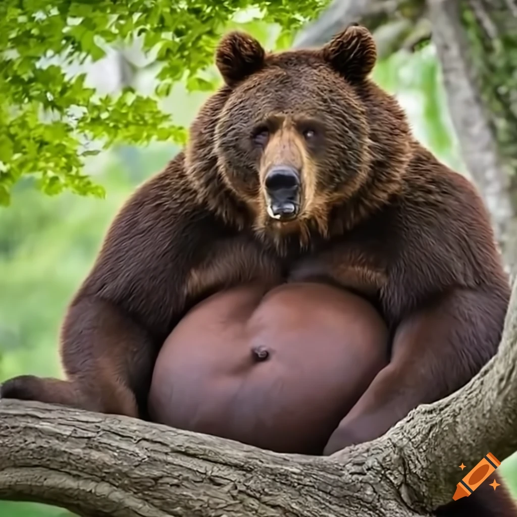Humorous illustration of a bear relaxing under a tree on Craiyon