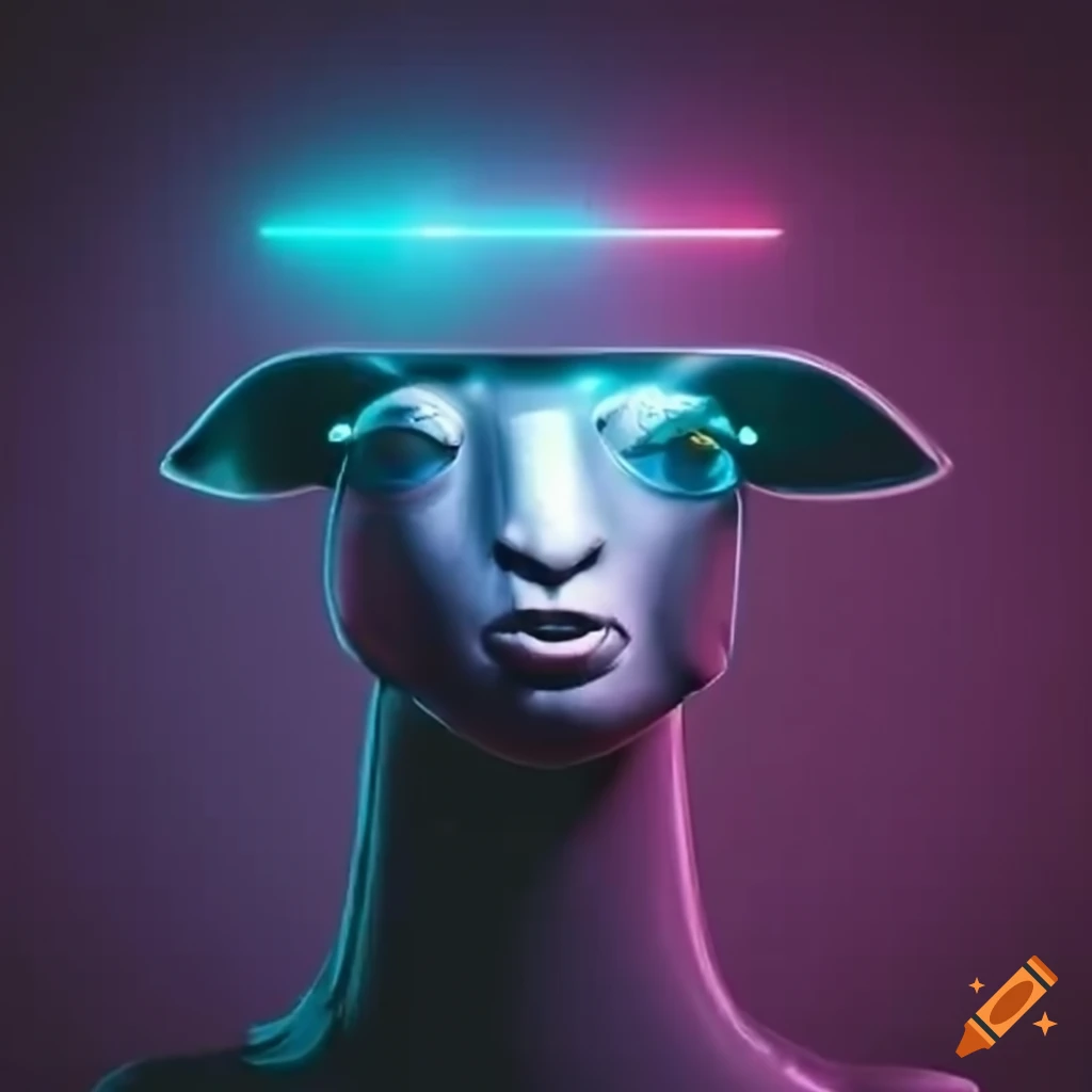 Concept art of electric dreams with robot sheep on Craiyon