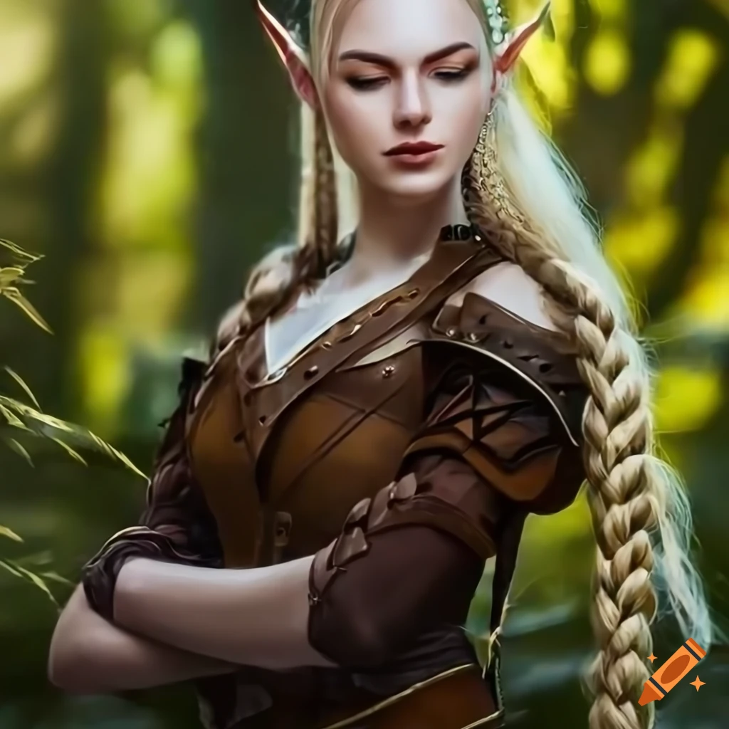 Portrait of a beautiful elven woman with closed eyes on Craiyon