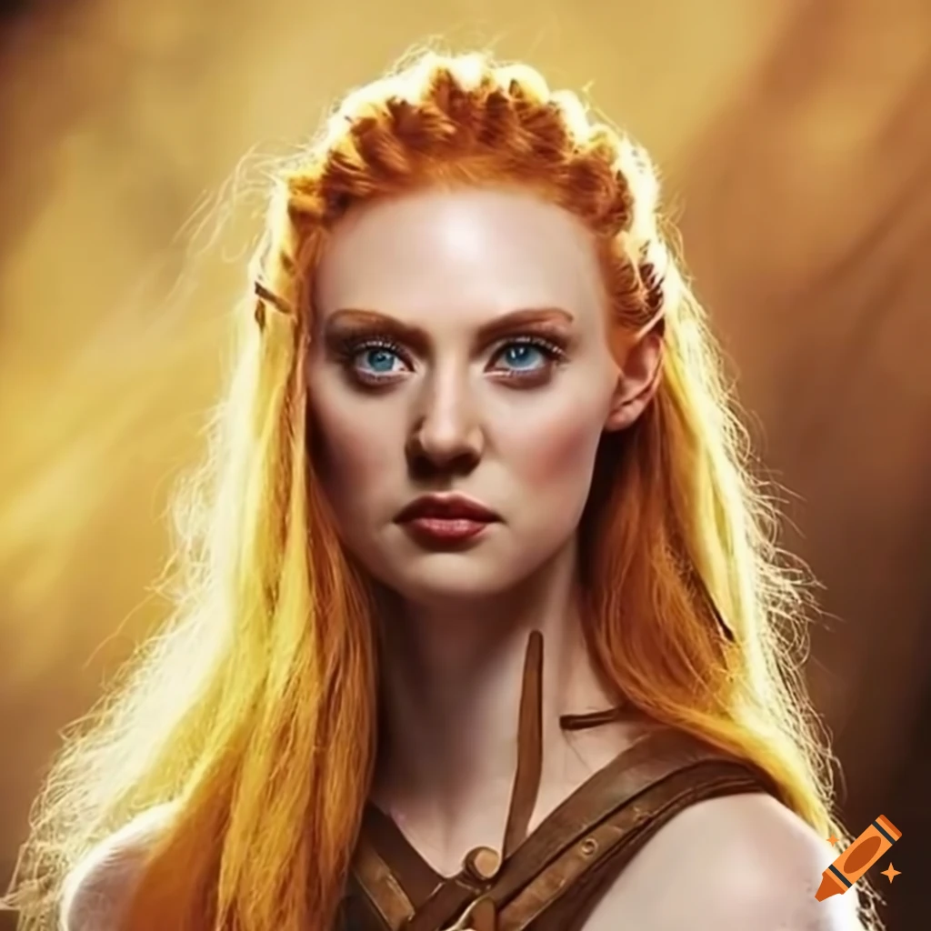 Deborah ann woll in viking warrior costume with battle axe on Craiyon