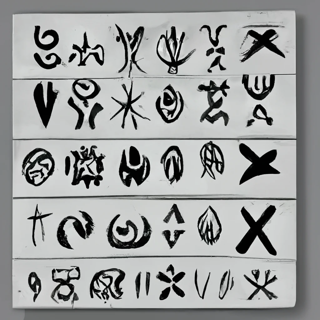 Collection of tribal goblin symbols on Craiyon