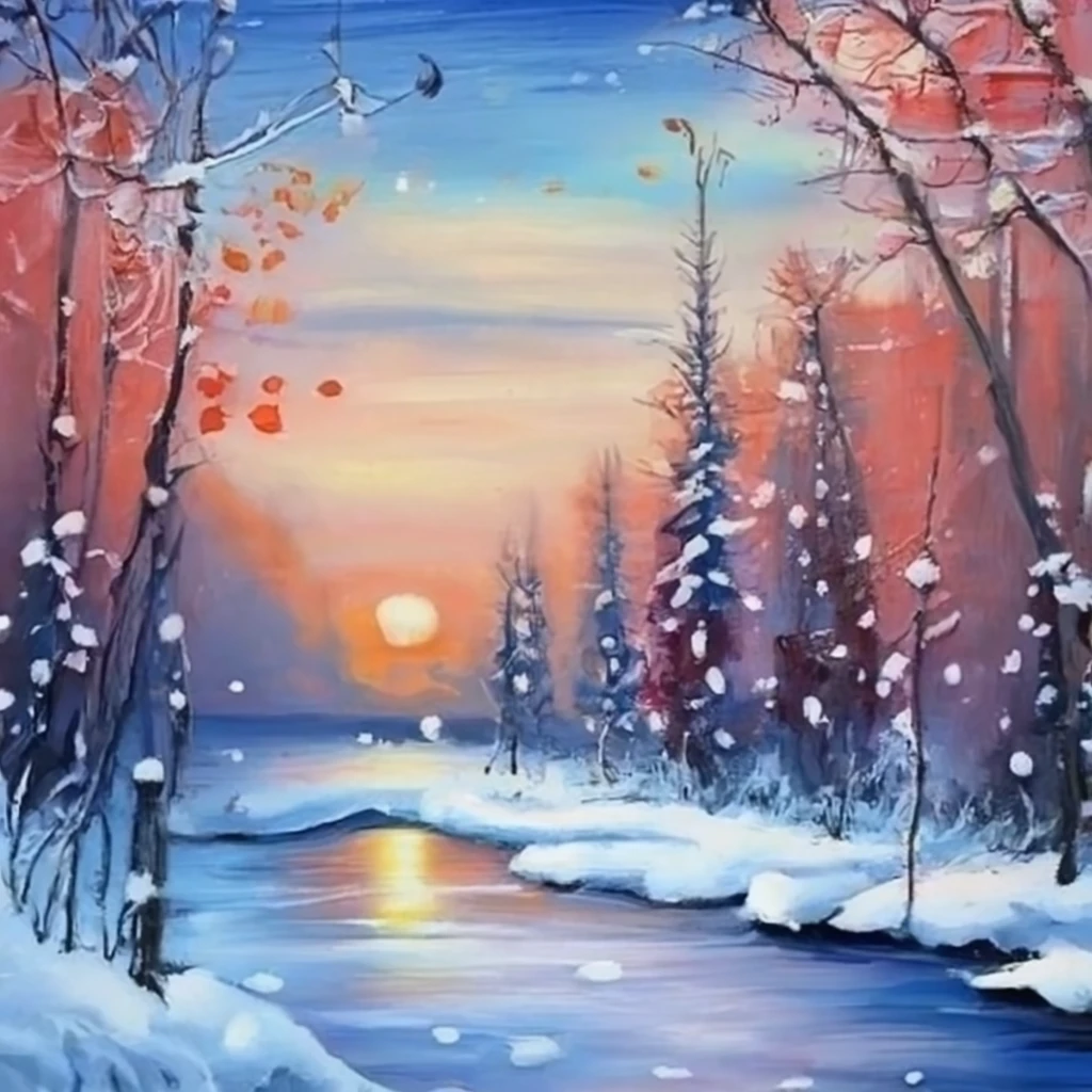 Ideas for winter paintings on Craiyon