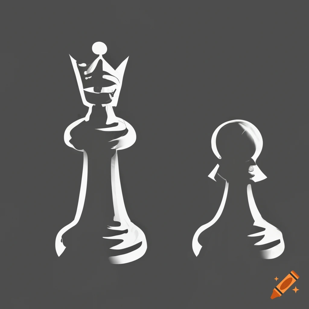 Chess queen and pawns vector art on Craiyon