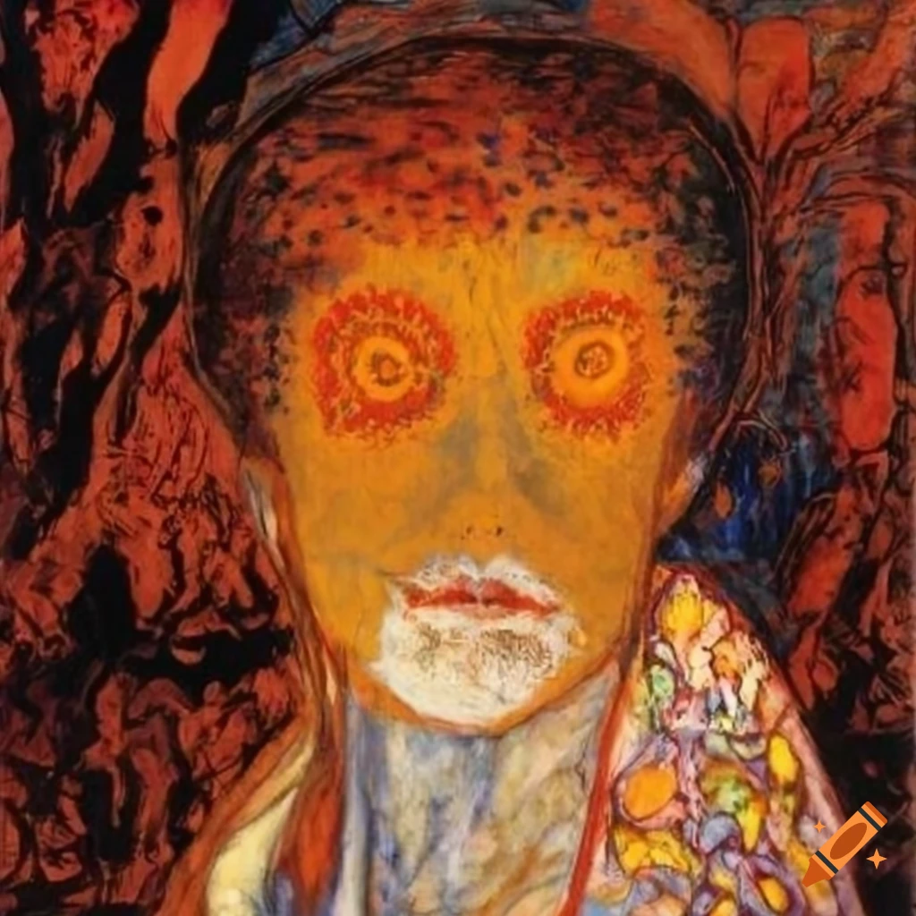 Abstract portrait in oil paint