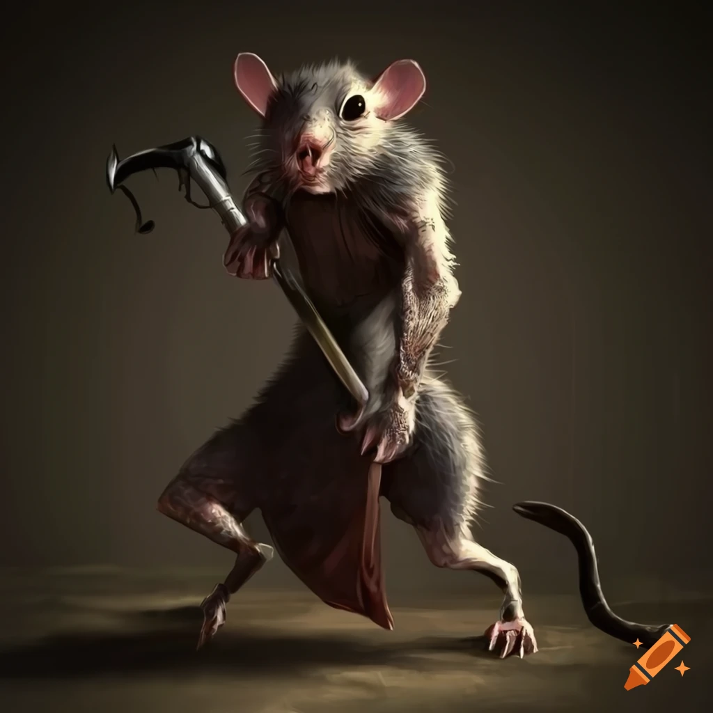 Medieval humanoid rat warrior on Craiyon