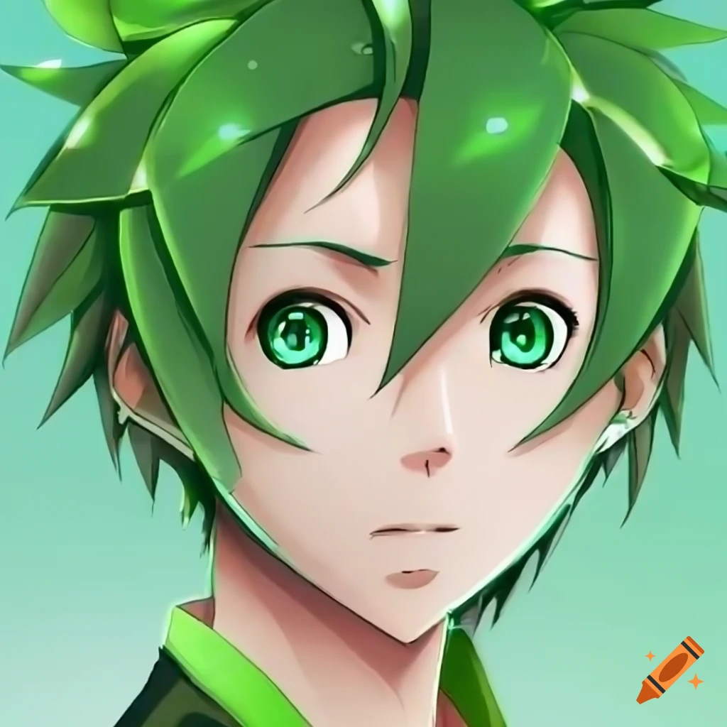 Anime-style green leaves shuriken