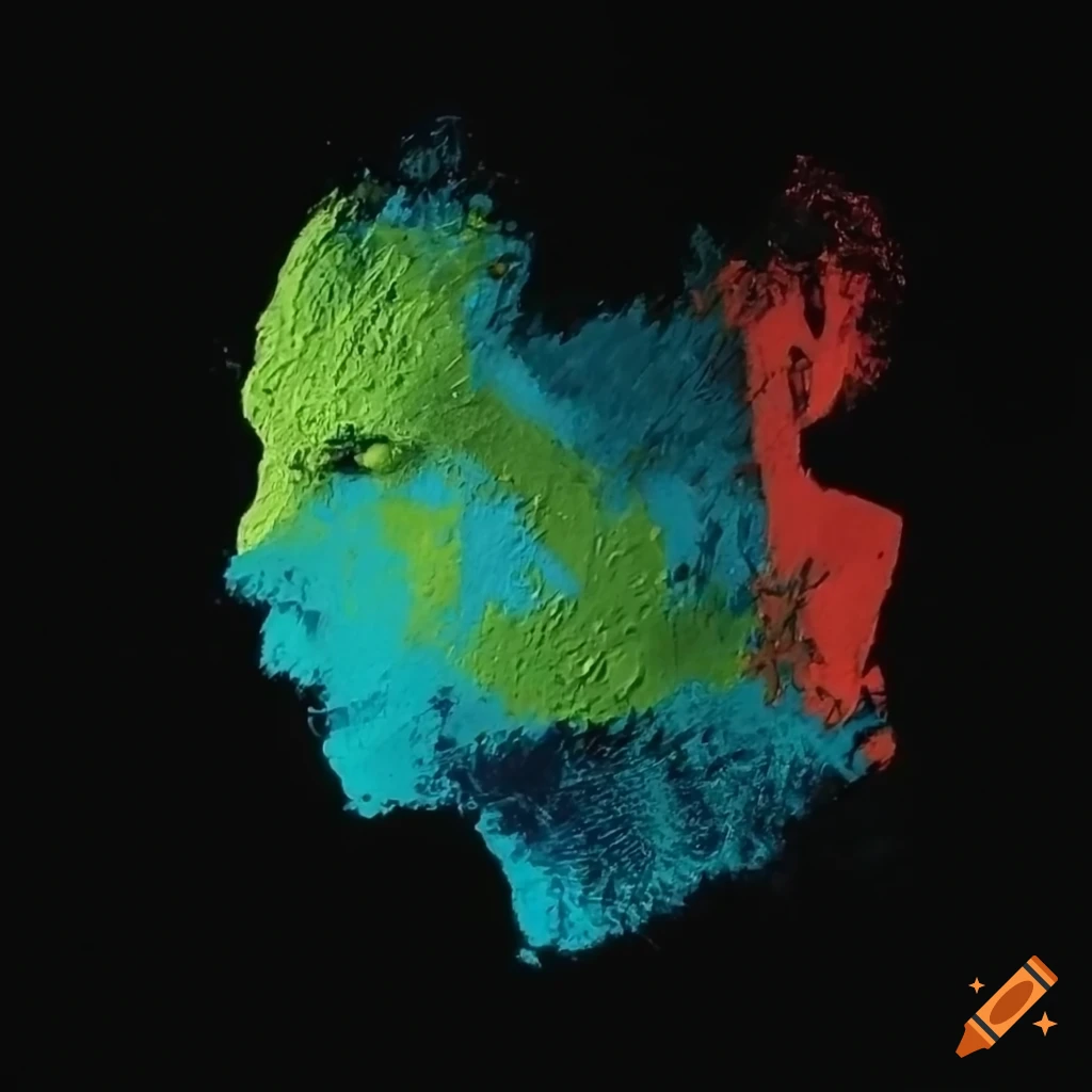 Abstract acrylic painting with dark and complementary colors on Craiyon