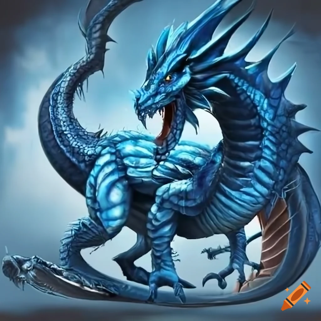 Blue dragon artwork on Craiyon