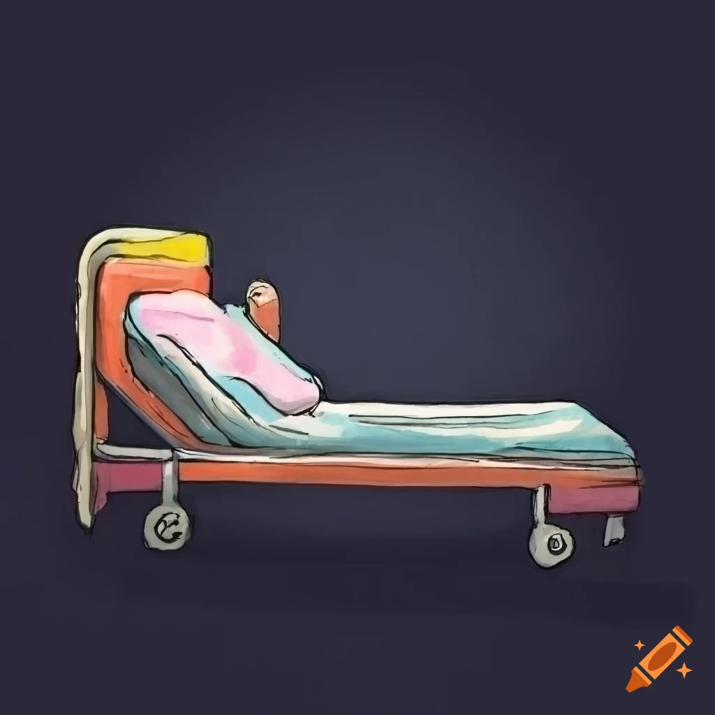Empty Hospital Bed Drawing