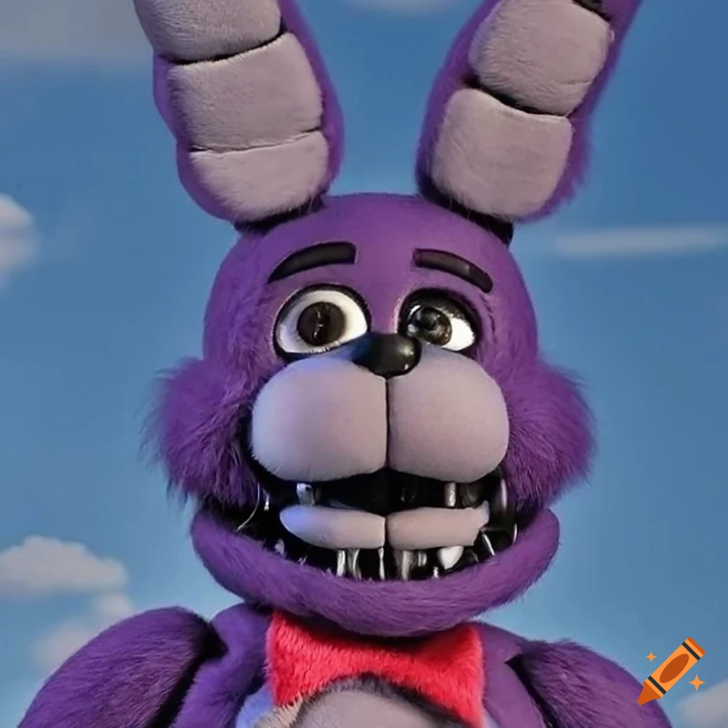 Close-up of smiling Bonnie the Bunny with fluffy fur on Craiyon
