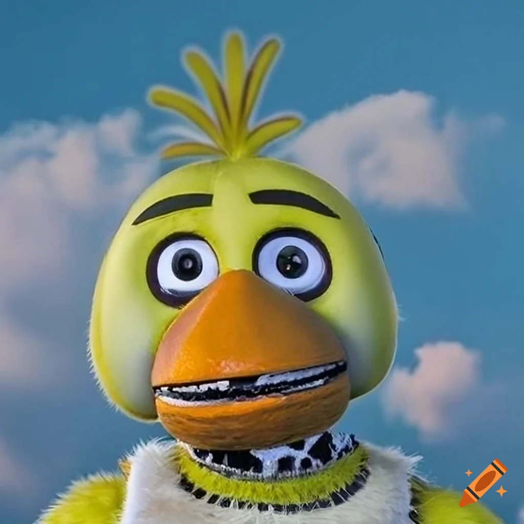 Close-up of adorable Chica the Chicken from FNaF on Craiyon