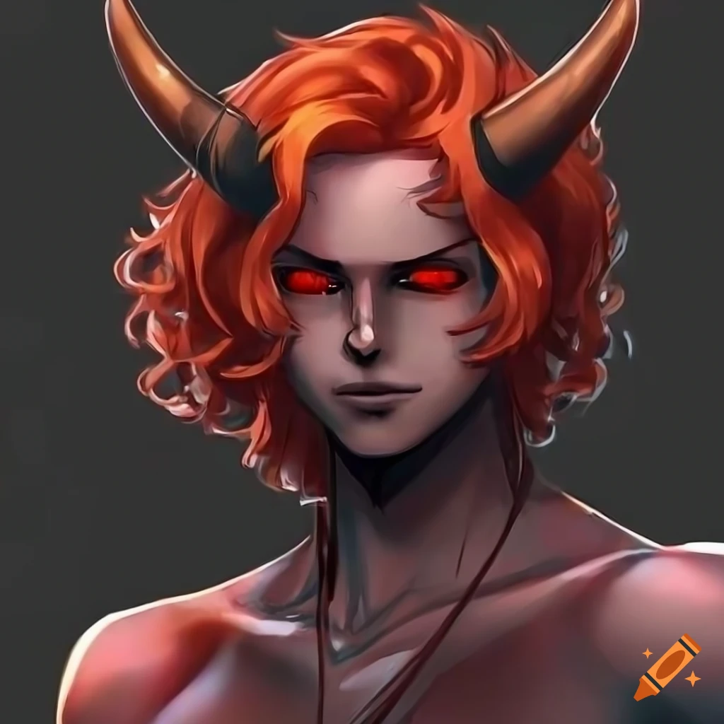 Image of a stylish young man with demon features on Craiyon