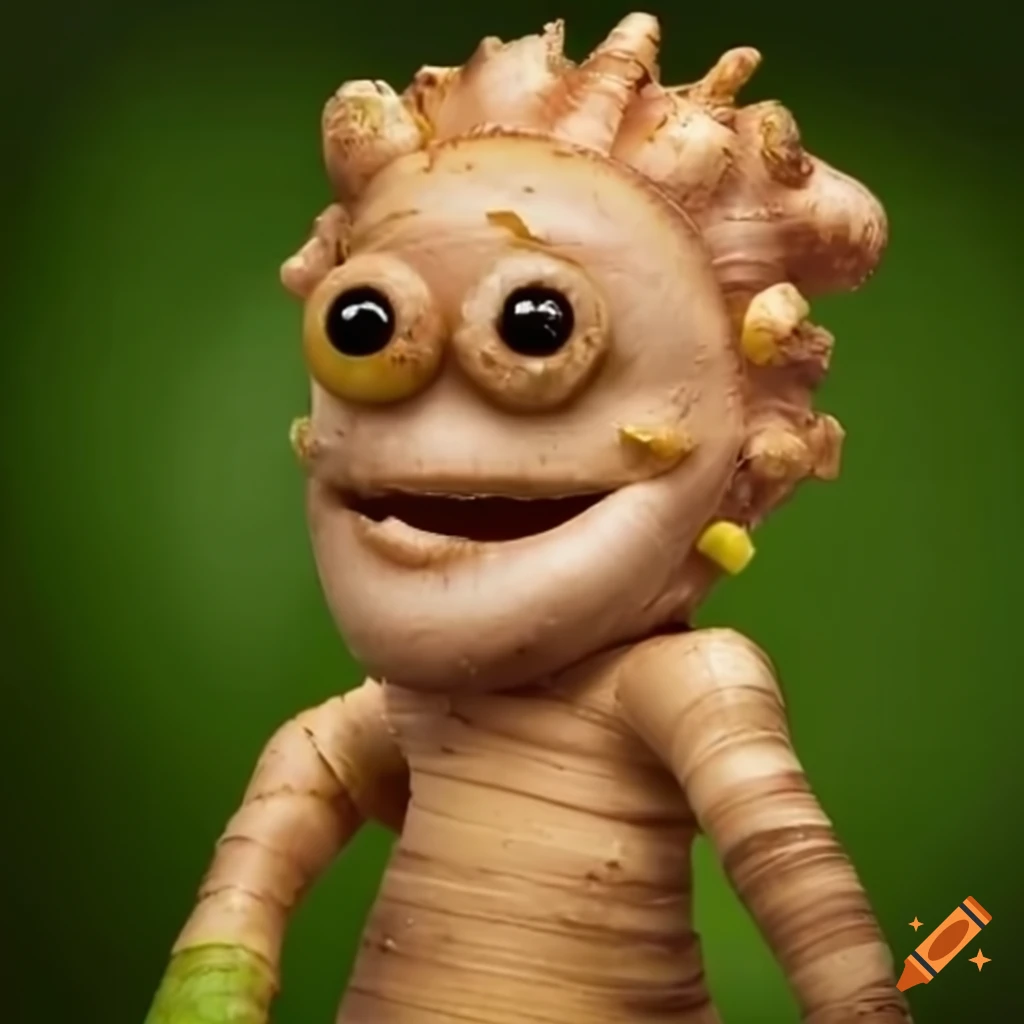 Laughing ginger vegetable on Craiyon