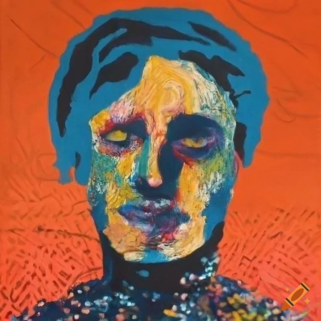 Minimalistic portrait in the style of robert rauschenberg on Craiyon