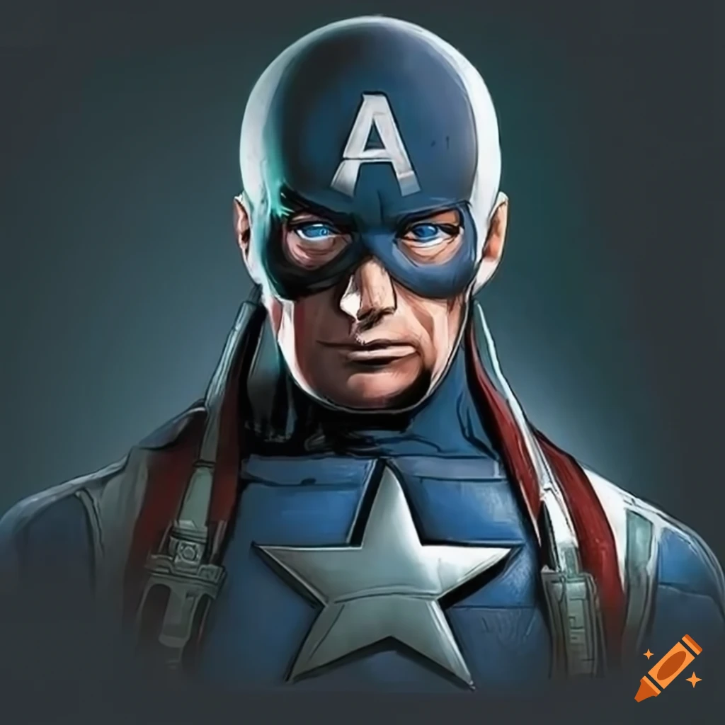 Fan art of captain america battling a xenomorph