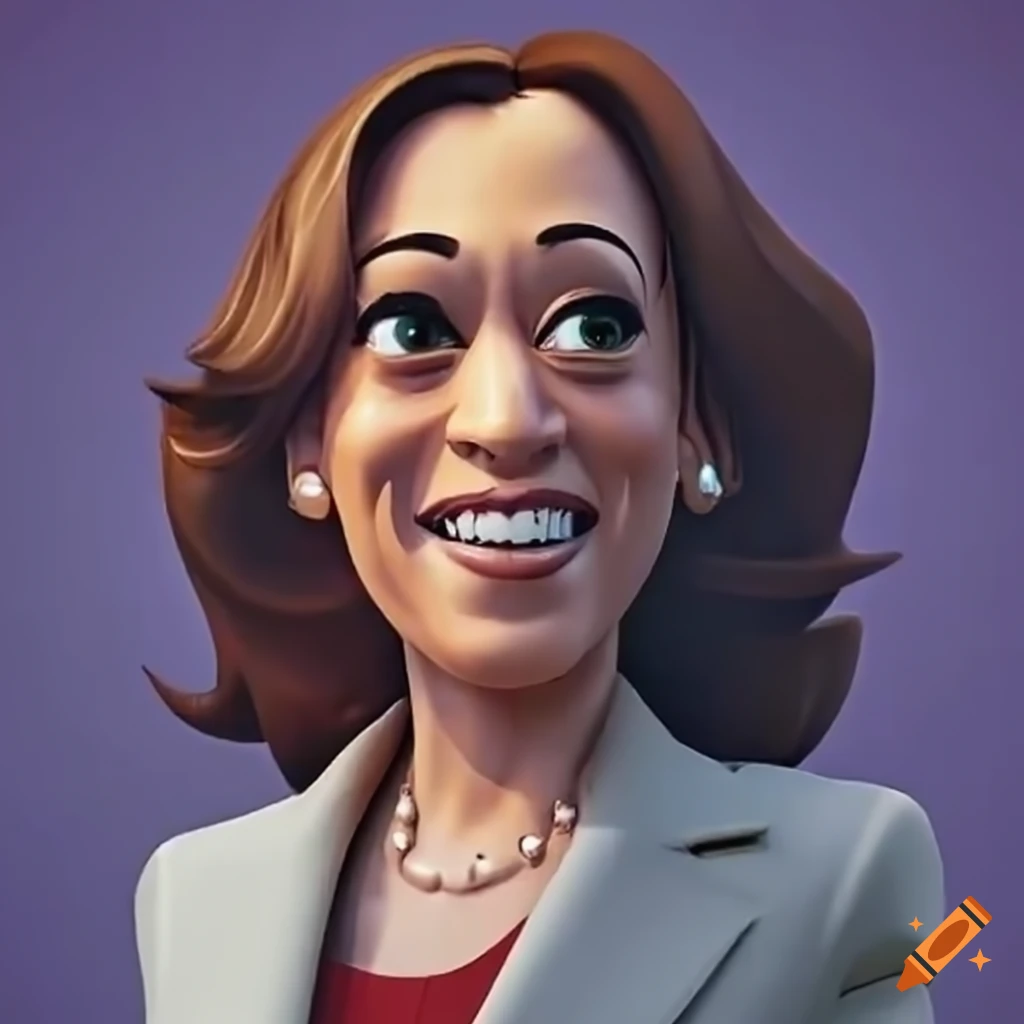 Cartoon depiction of Kamala Harris on Craiyon