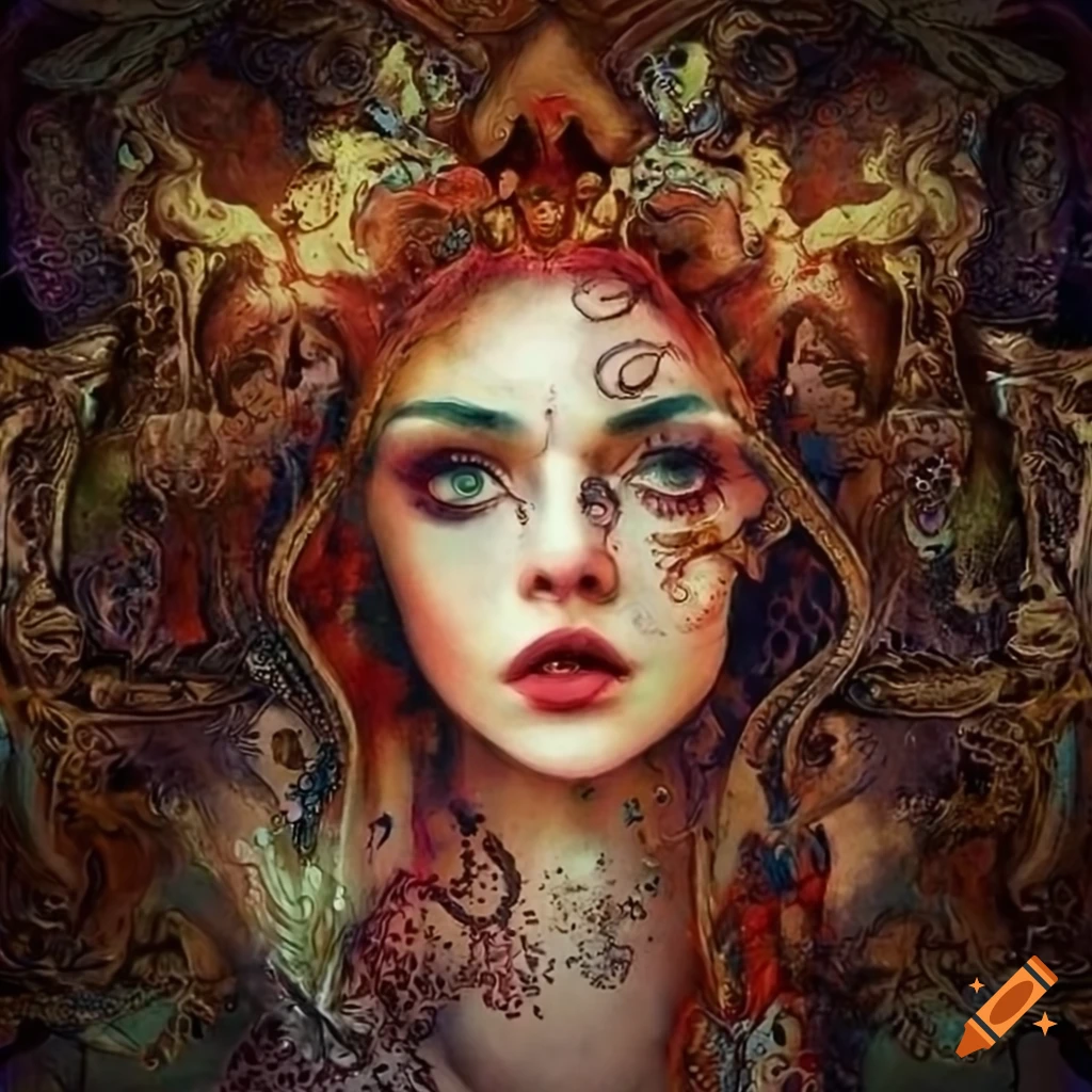 Fantasy mixed media artwork on Craiyon