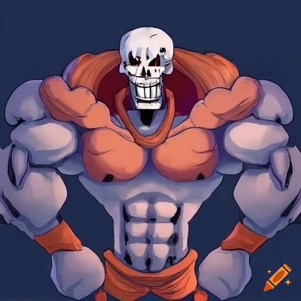 Papyrus from undertale with buffed muscles on Craiyon