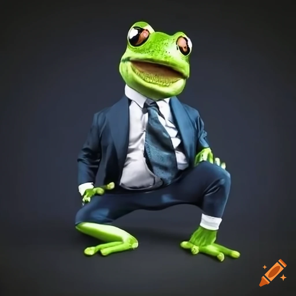 Frog dressed in a suit playing american football on Craiyon