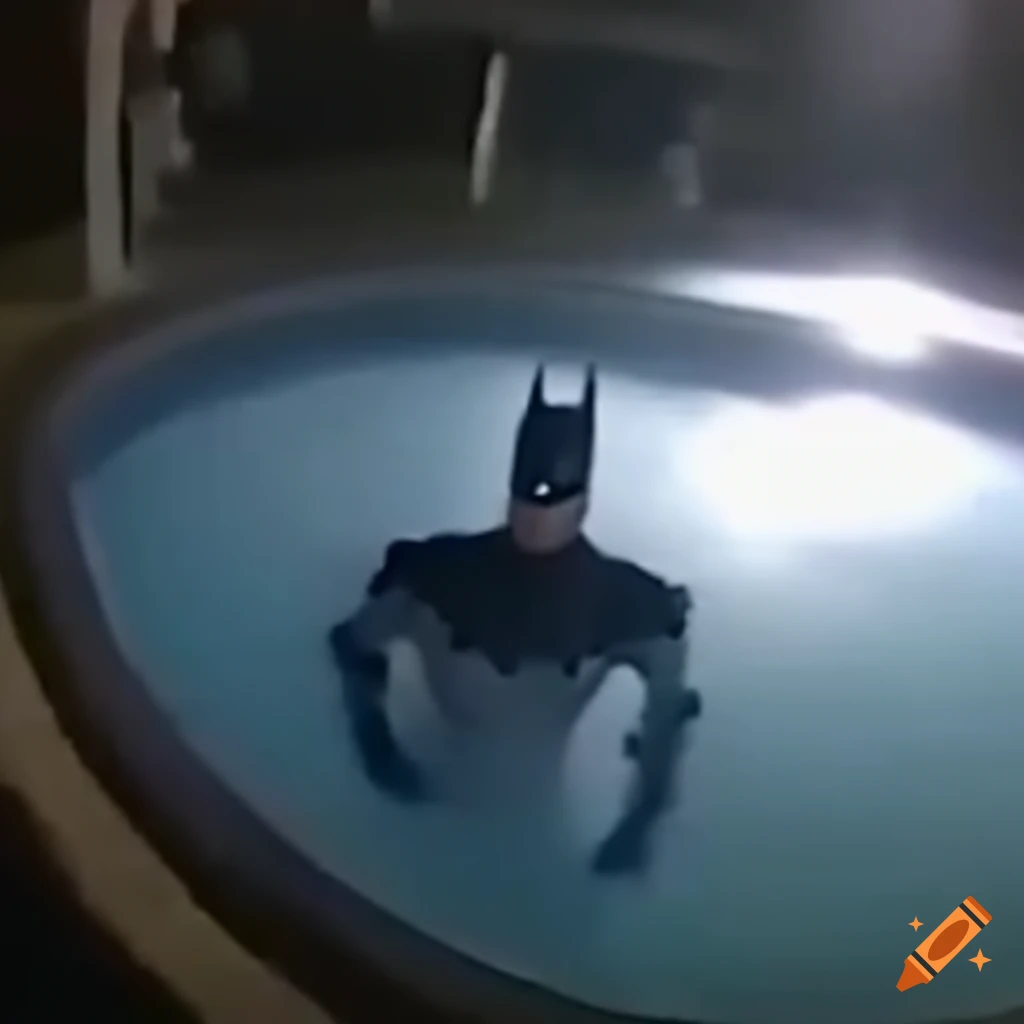 Satirical cctv footage of Batman near a gas station on Craiyon