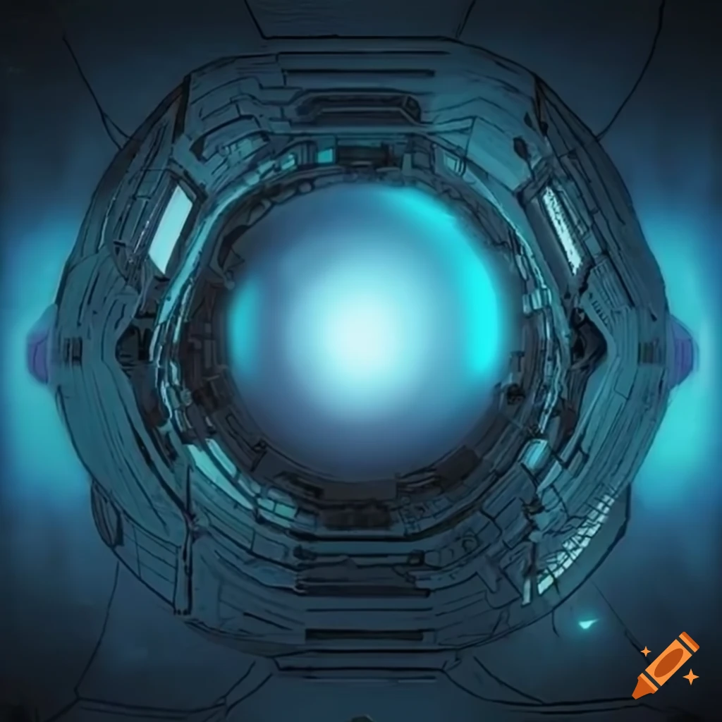 Futuristic portal with glimpses of the future on Craiyon