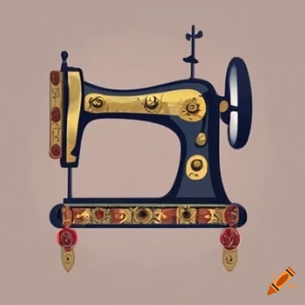 Festive vintage sewing machine with santa hat and fairy lights