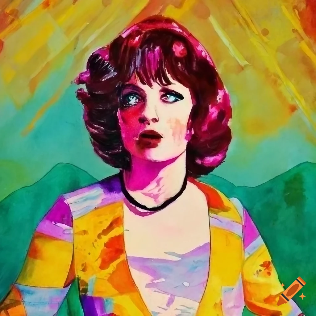 Cyberpunk illustration of Vicki Lawrence dancing in a dystopian future ...