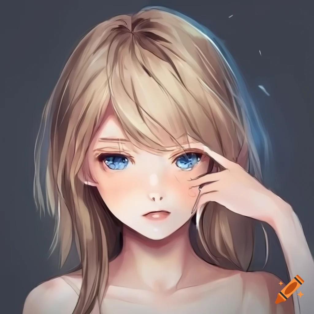 Adorable anime girl with freckles and beautiful eyes on Craiyon