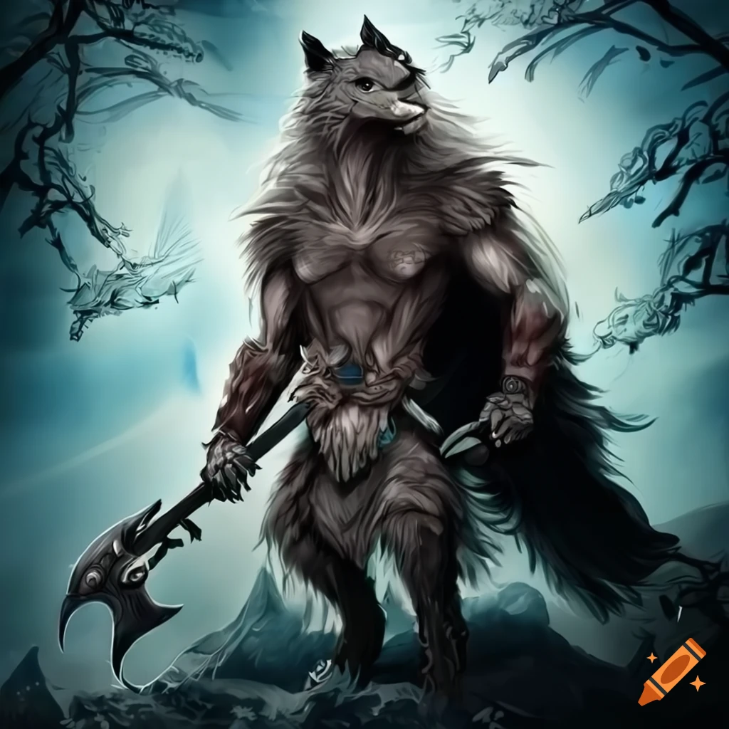 Celtic warrior wolf artwork on Craiyon