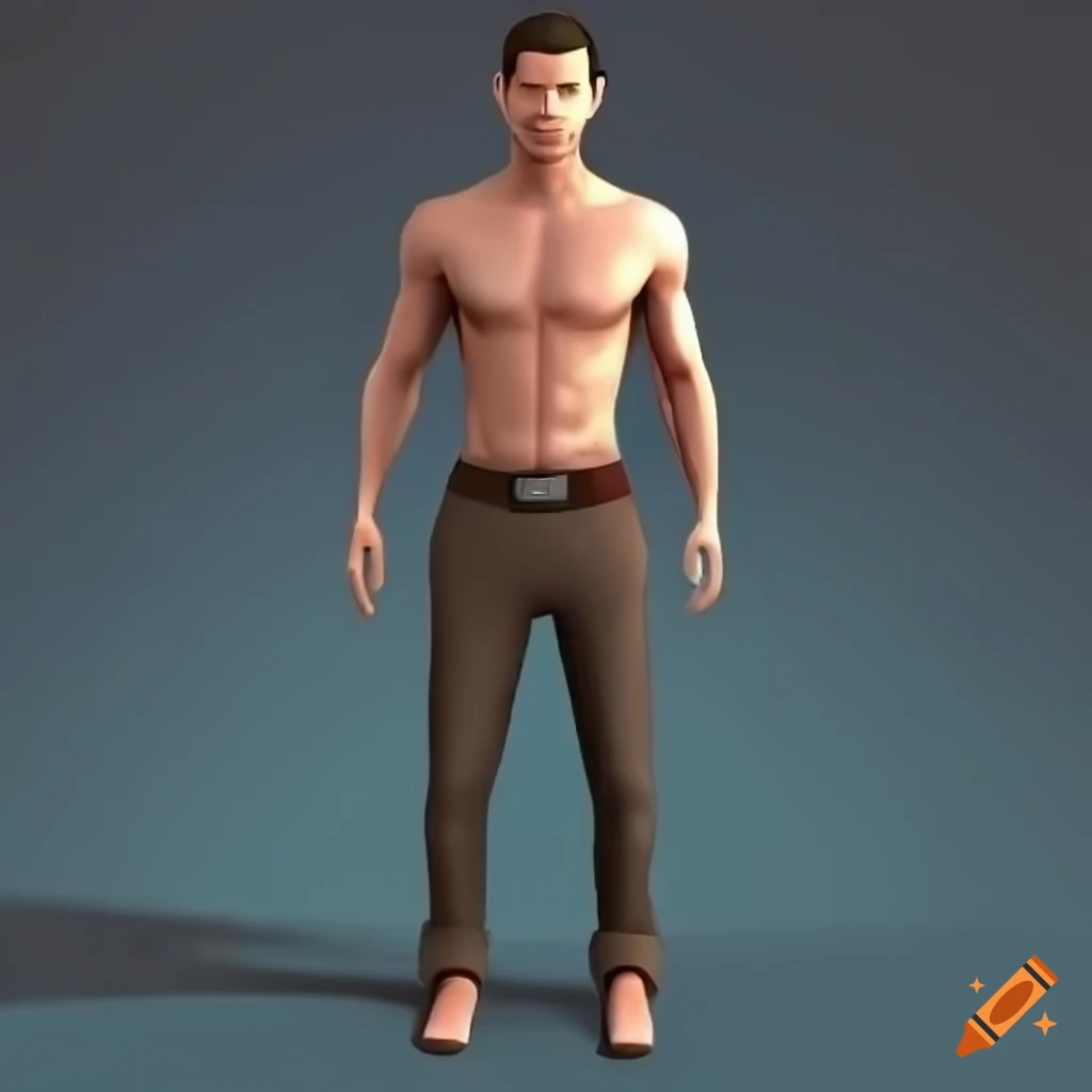 3D male character on Craiyon