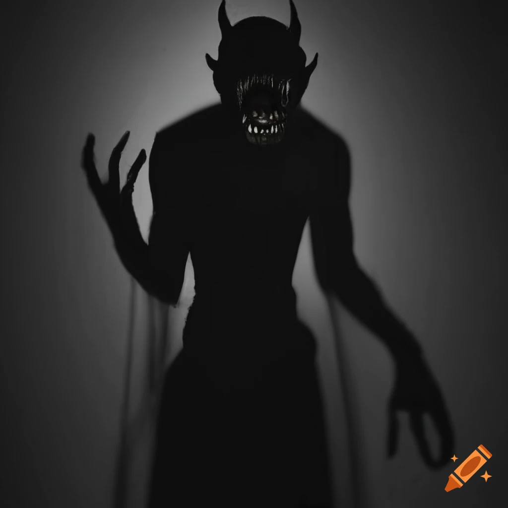 Scary demon with a horrifying face on Craiyon